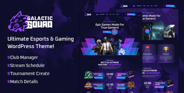 Galactic – eSports- und Gaming-WordPress-Layout - Agentur zweigelb