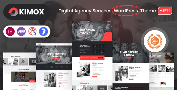 Kimox – Digitale Agenturdienste WordPress Template + RTL - Agentur zweigelb