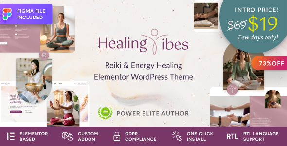 Healing Vibes – WordPress-Layout für Reiki-Heilung und - Agentur zweigelb