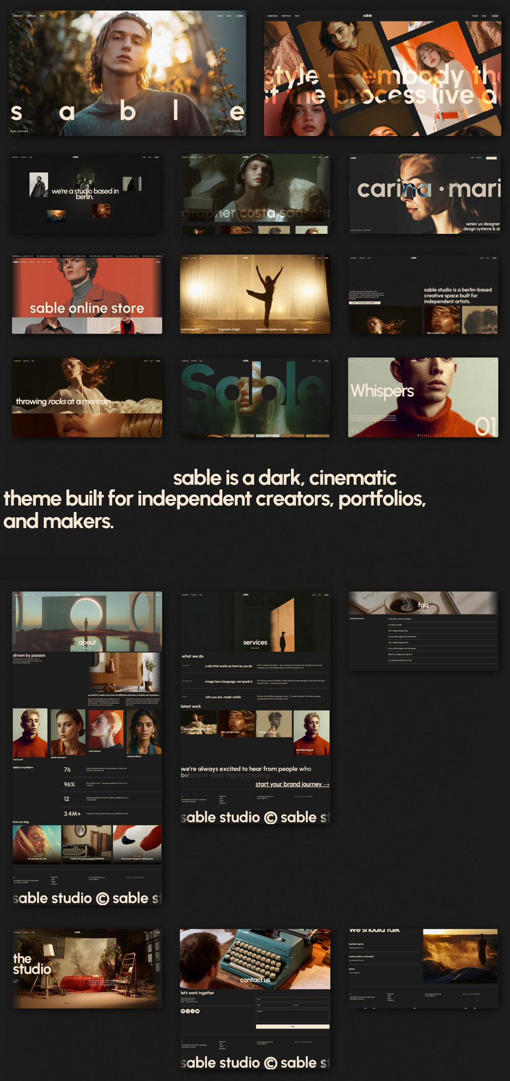 Sable – WordPress-Vorlage für kreatives Portfolio - Agentur zweigelb
